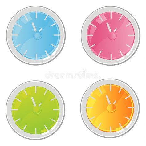 Colorful Clocks Icons Stock Vector Illustration Of Isolated 18065963