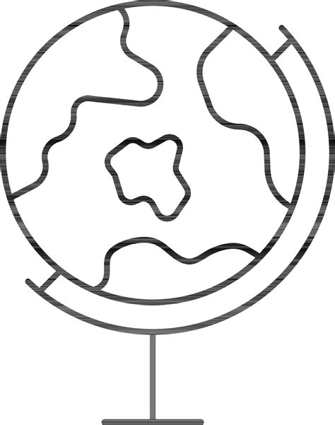 Globe Stand Icon In Black Line Art Vector Art At Vecteezy
