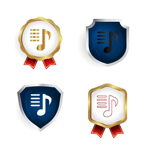 Abstract Audio Playlist Badge And Label Collection 25843307 Vector Art