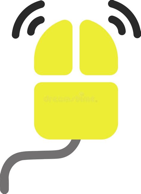 The Drawing Of A Clicked Yellow Computer Mouse A Hardware Input Device Used By Hand