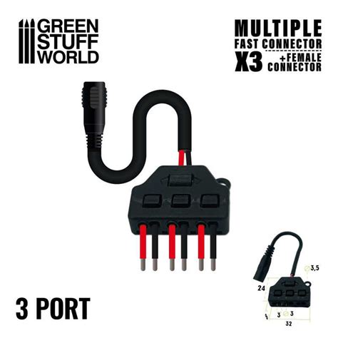 Multiple Fast Connector X3 Jack Female Connector Gsw Multiple Fast Connector X3 Jack Female Connector Gsw