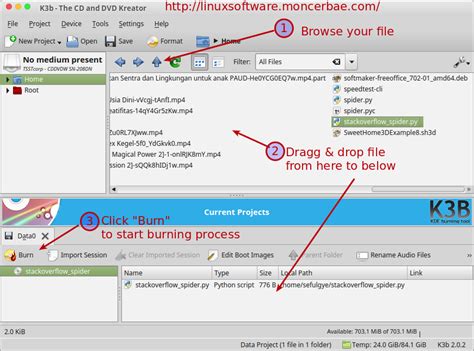 How To Burn Iso File In Linux Using K B Cd Dvd Burner Linuxgui