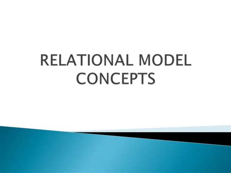 The Relational Data Model Concepts Introduction Ppt