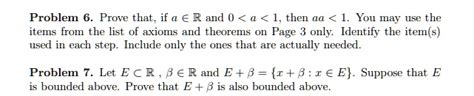 Solvedproblem 6 Prove That If A € R And 0