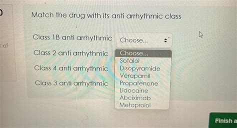 Solved Match The Drug With Its Anti Arrhythmic Classclass 1b