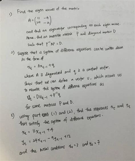 Solved 4 Ch Find The Eigen Values Of The Matrix A 4 And Chegg Com