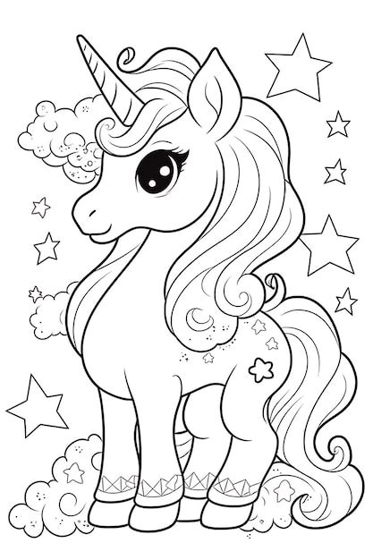 Dibujos Para Colorear De Unicornios Para Niñas Cuaderno Para Colorear