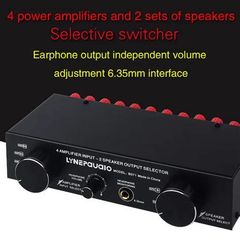 ⭐amplifier Speaker Selector Switch Switcher 4 Input 2 Output 2 In 4 Out Power Amplifier Speaker