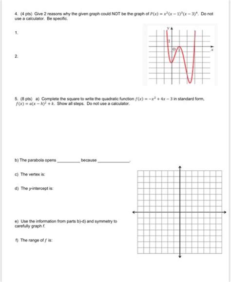 solved 4 4 pts give 2 reasons why the given graph could