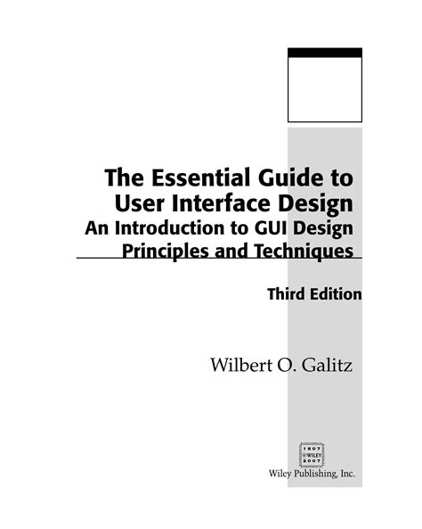 Solution The Essential Guide To User Interface Design An Introduction To Gui Design Principles