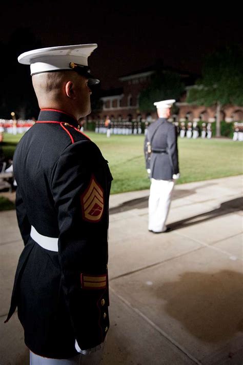 Marine Standing At Attention