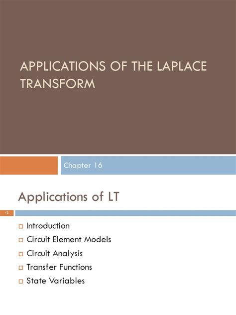 Applications Of The Laplace Transform Pdf Laplace Transform Network Analysis Electrical