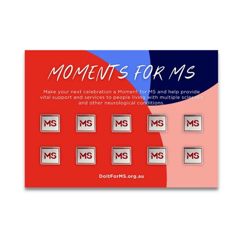 Silver Ms Lapel Pin 10 Pack Ms Plus