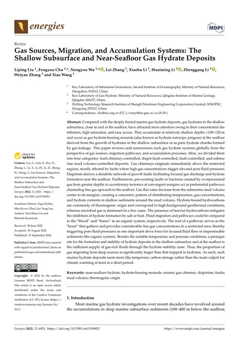 Pdf Gas Sources Migration And Accumulation Systems The Shallow Subsurface And Near Seafloor