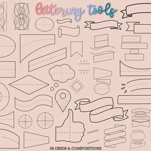 Procreate Brushes Procreate Grid Builder Glitter Brush Lettering Grids Compositions