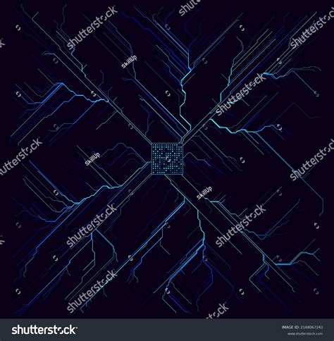 Circuit Board Background Cpu Microchip Abstract Stock Vector Royalty Free