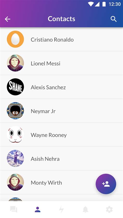 Mobile Bottom Navigation Bar With Floating Action Button User