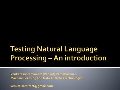 Testing Natural Language Processing Ppt