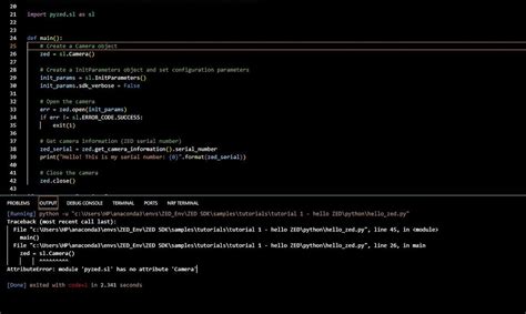 Module Pyzed Sl Has No Attribute Camera Stereolabs Forums