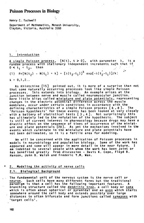 Pdf Poisson Processes In Biology