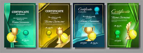 골든 컵 테니스 게임 인증서 디플로마 벡터를 설정합니다 스포츠 수상 템플릿입니다 성과 디자인입니다 배경 명예 수직입니다 문서입니다 챔피언입니다 최고 상금입니다 우승자의 트로