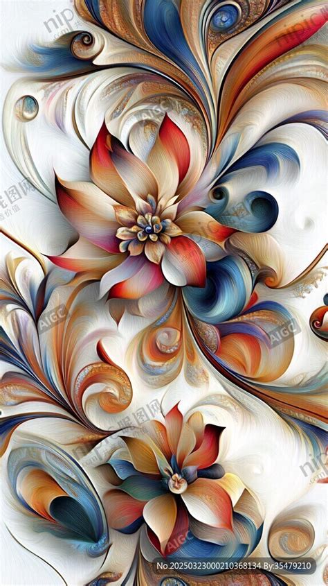 Ai创作图抽象 花卉 艺术 彩色 漩涡 图案 设计 数字艺术 壁纸 现代 装饰 创意 视艺术 昵图网