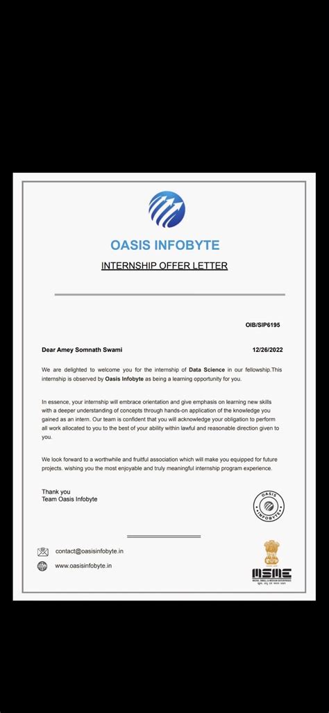 Amey Swami On Linkedin Oasisinfobyte Oasisinfobyte Internship Datascience
