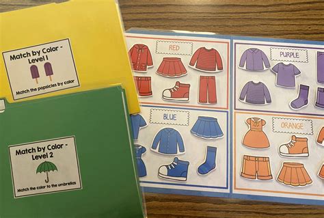 color themed file folder activities the autism helper