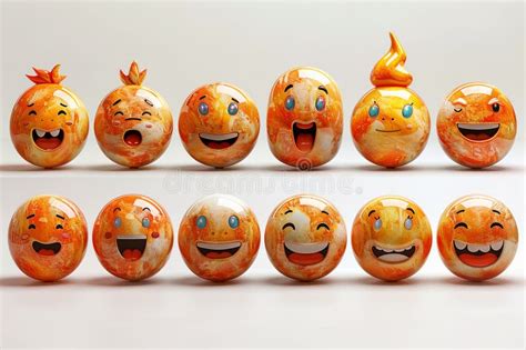 Several Pumpkins With Hand Painted Faces Arranged Together In A Cluster