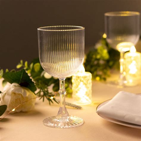 Ribbed Plastic Goblets Clear 9oz Efavormart