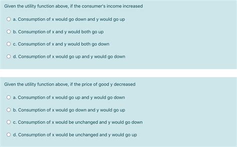 Solved A Consumer Has Utility Given By U X Y X1 2 1 2