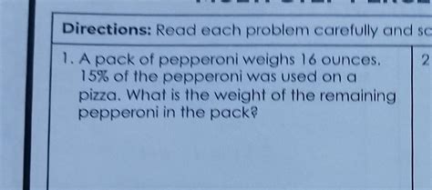 Solved Directions Read Each Problem Carefully A Solutioninn