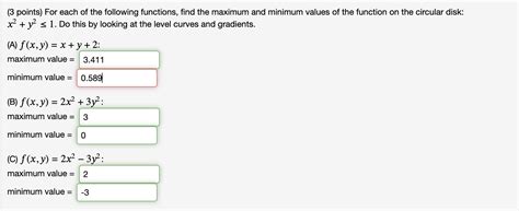 solved 3 ﻿points ﻿for each of the following functions