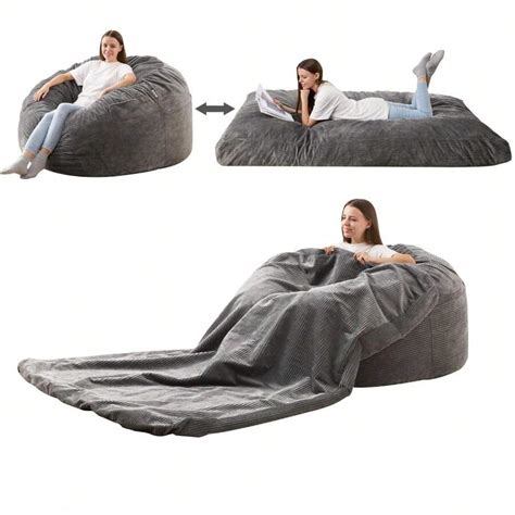 Corduroy Bean Bag Chair Variable Shape From Bean Bag To Matress