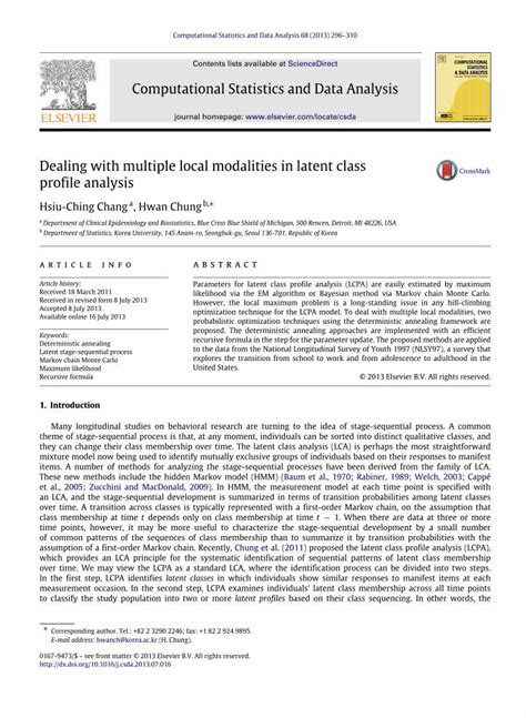 Pdf Dealing With Multiple Local Modalities In Latent Class Profile
