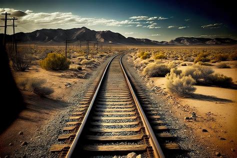 Premium Photo Direct Path Railways Extending Into Distance Through