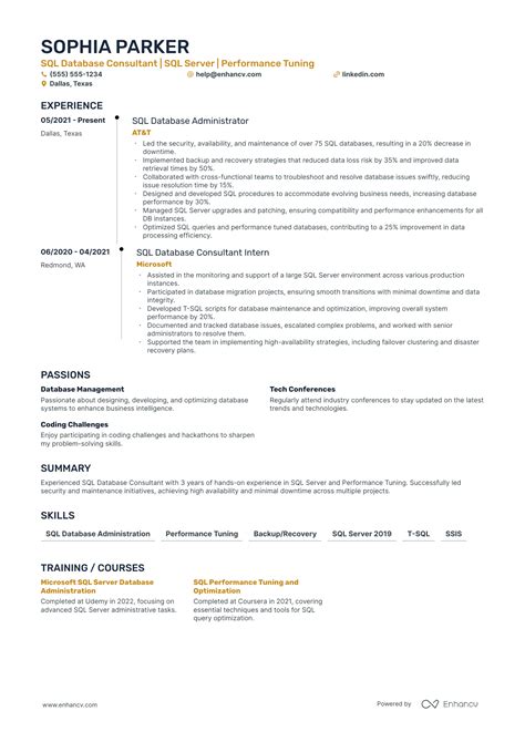 1 Successful Lead Sql Developer Resume Example And Writing Tips For 2024