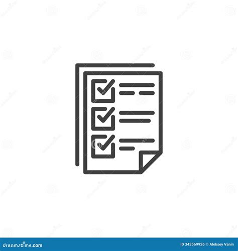 Inspection Checklist Line Icon Vector Illustration