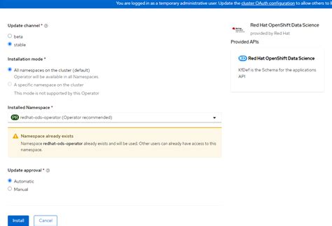 Installing Openshift Data Science Ods In Self Managed Environment