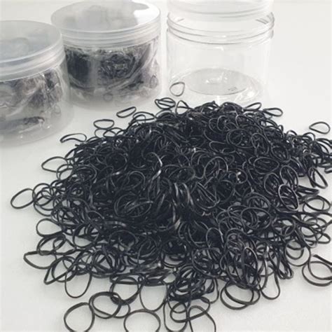 Hplusmall 대용량 머리고무줄 미니 고무밴드 검정 핫트랙스