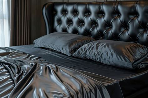 Modern Style Black Leather Bed Design Ai Photo Stock Illustration