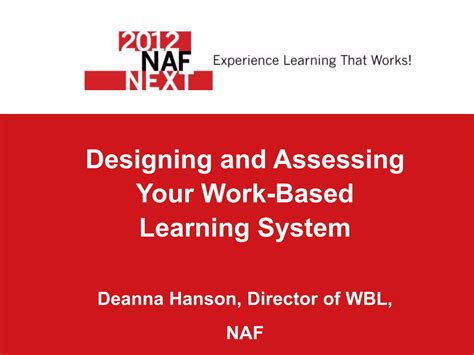 Designing And Assessing Your Work Based Learning System Pptx