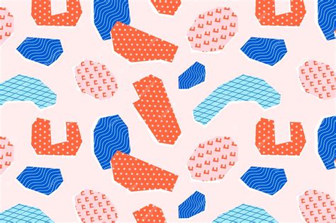 컷아웃 콜라주 패턴 디자인 무료 벡터