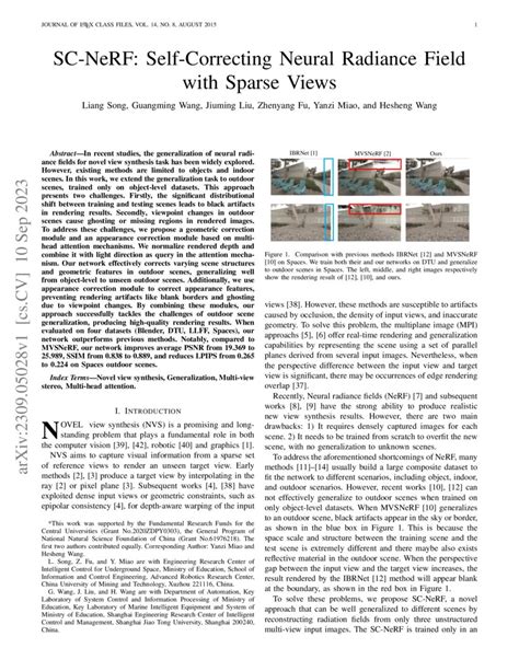 sc nerf self correcting neural radiance field with sparse views deepai