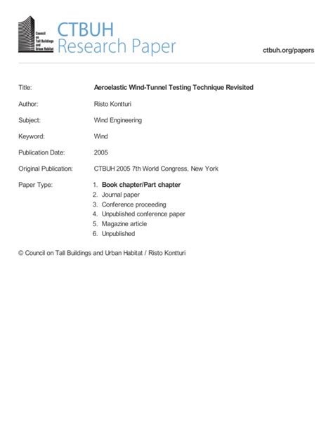 1732 Aeroelastic Wind Tunnel Testing Technique Revisited Pdf Wind