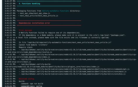 cannot find module critters · issue 157 · netlify next on netlify · github