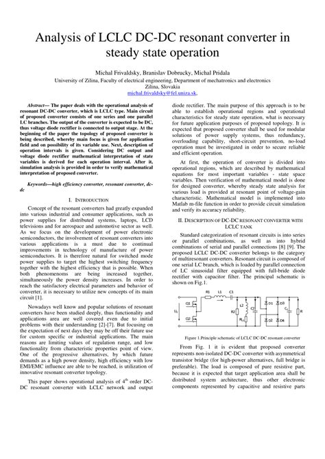 Pdf Analysis Of Lclc Dc Dc Resonant Converter In Steady State Operation
