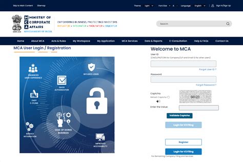 Step 2 On Home Page You Will Find MCA Services Tab Select MCA Services FO Services