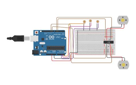 Circuit Design Line Following Robot Tinkercad