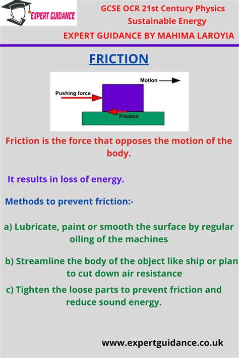 Friction GCSE OCR St Century Physics Sustainable Energy